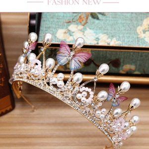 Accessories | Girls Butterfly Tiara Crown Princess Queen Pink Gift ...
